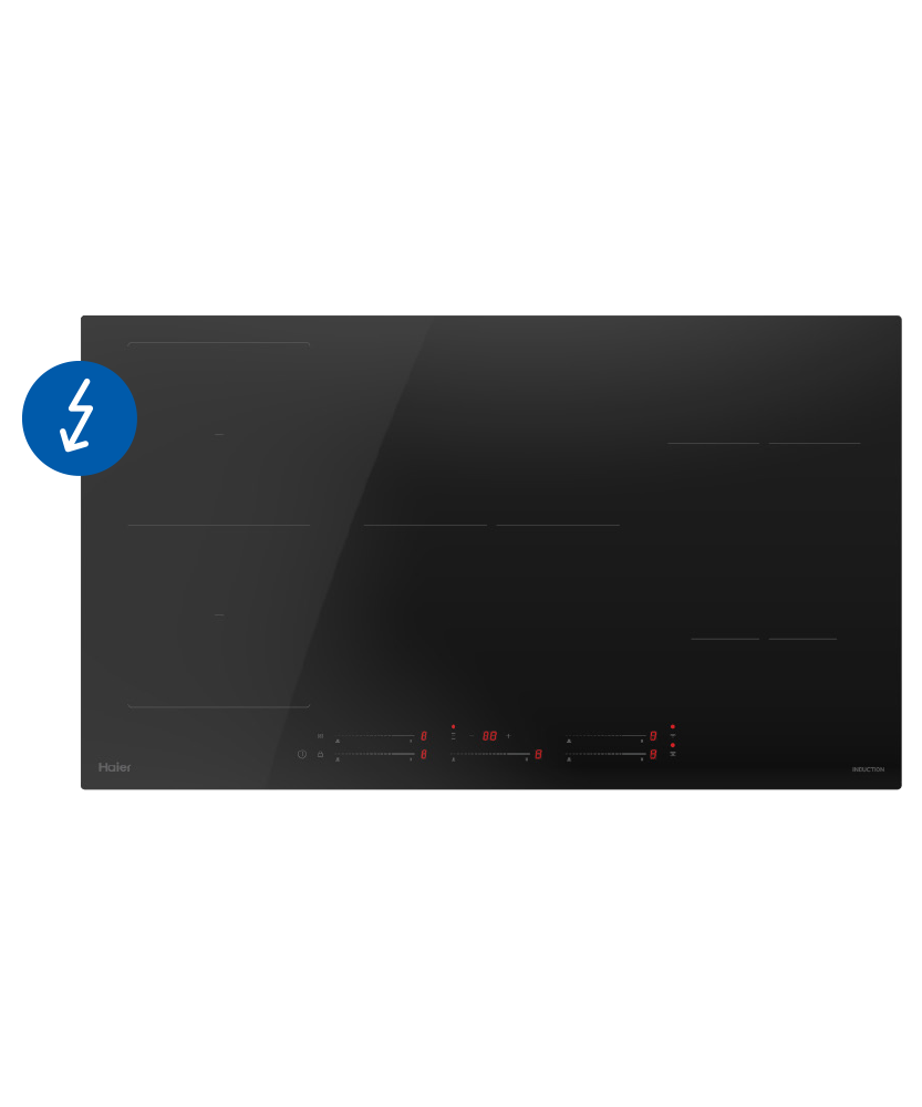 90cm 300 Series Induction Cooktop, 5 Zone, Low Current - HCI905TPB4 ...